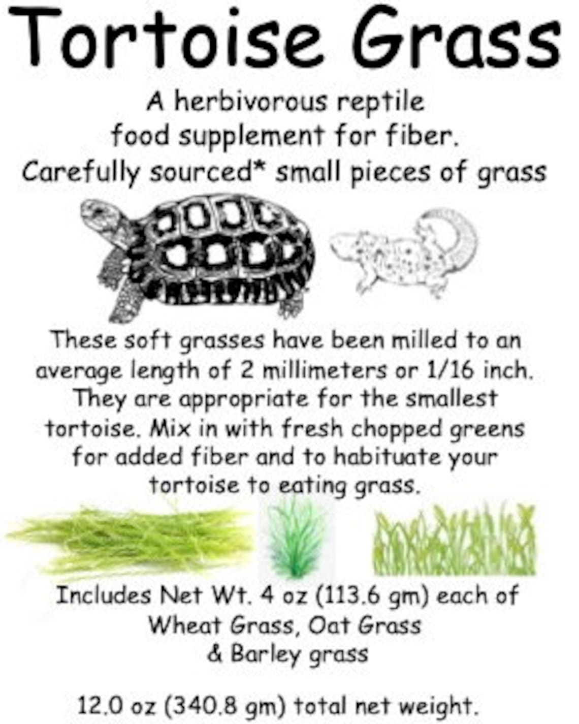 Tortoise Grass Organic Sourced Grasses Milled for Tortoise - Etsy