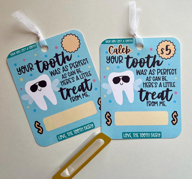Personalized Tooth Fairy Money Card Kit, Tooth Fairy Money Card ...
