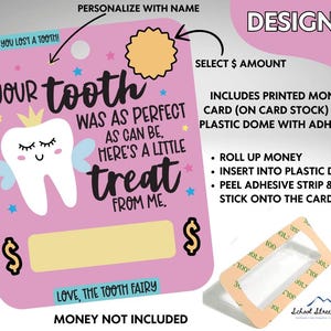 Personalized Tooth Fairy Money Card Kit, Tooth Fairy Money Card ...