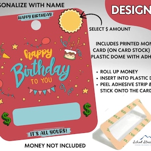Personalized Birthday Money Card Holder, Money Holder With Name for ...