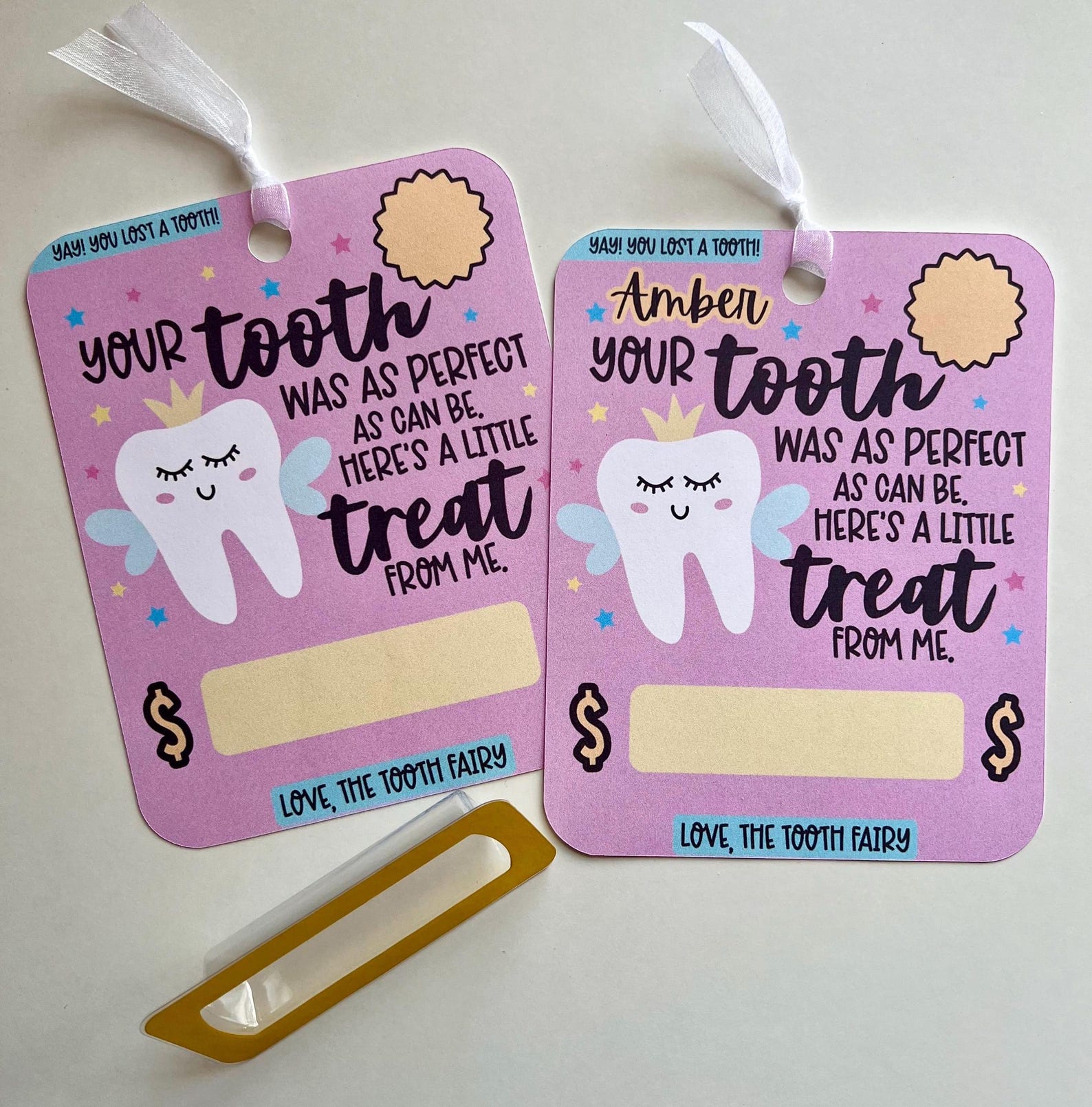 Personalized Tooth Fairy Money Card Kit, Tooth Fairy Money Card ...