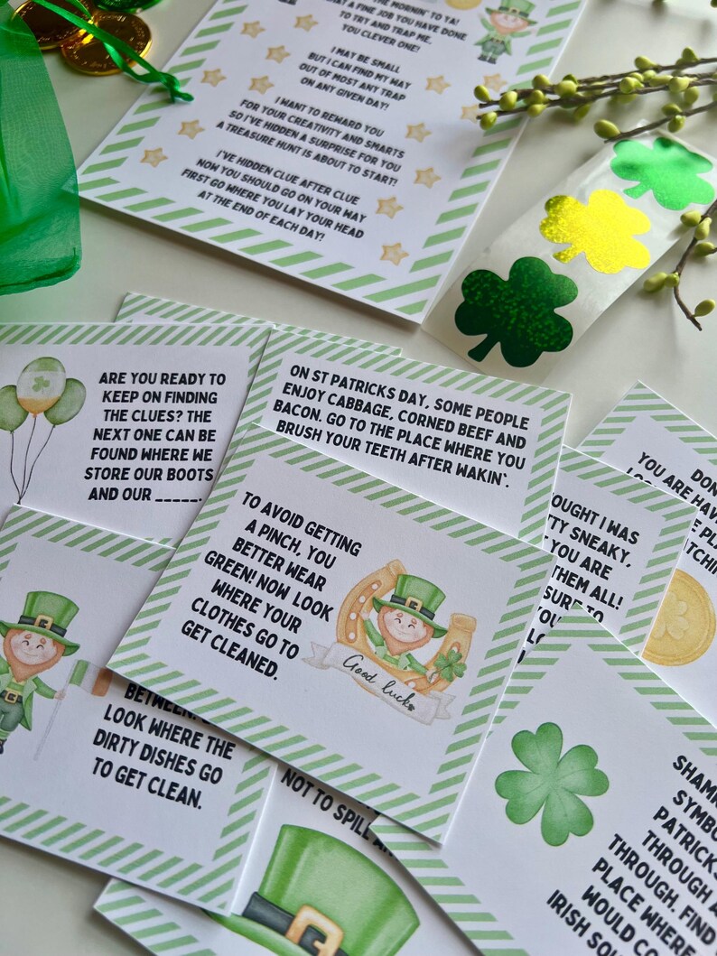 Leprechaun Scavenger Hunt With Coins and Stickers - Leprechaun Letter ...