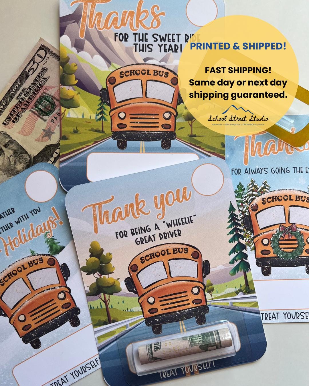 Bus Driver Money Card, School Bus Driver Appreciation Card, Bus Driver ...
