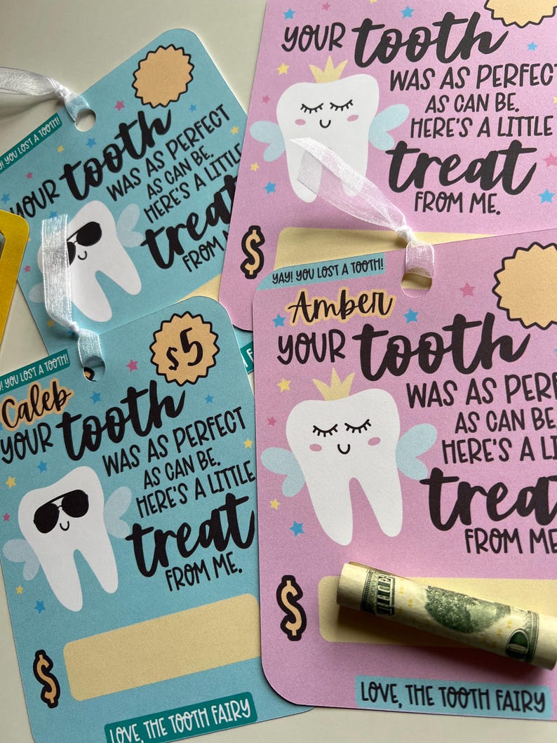 Personalized Tooth Fairy Money Card Kit, Tooth Fairy Money Card ...