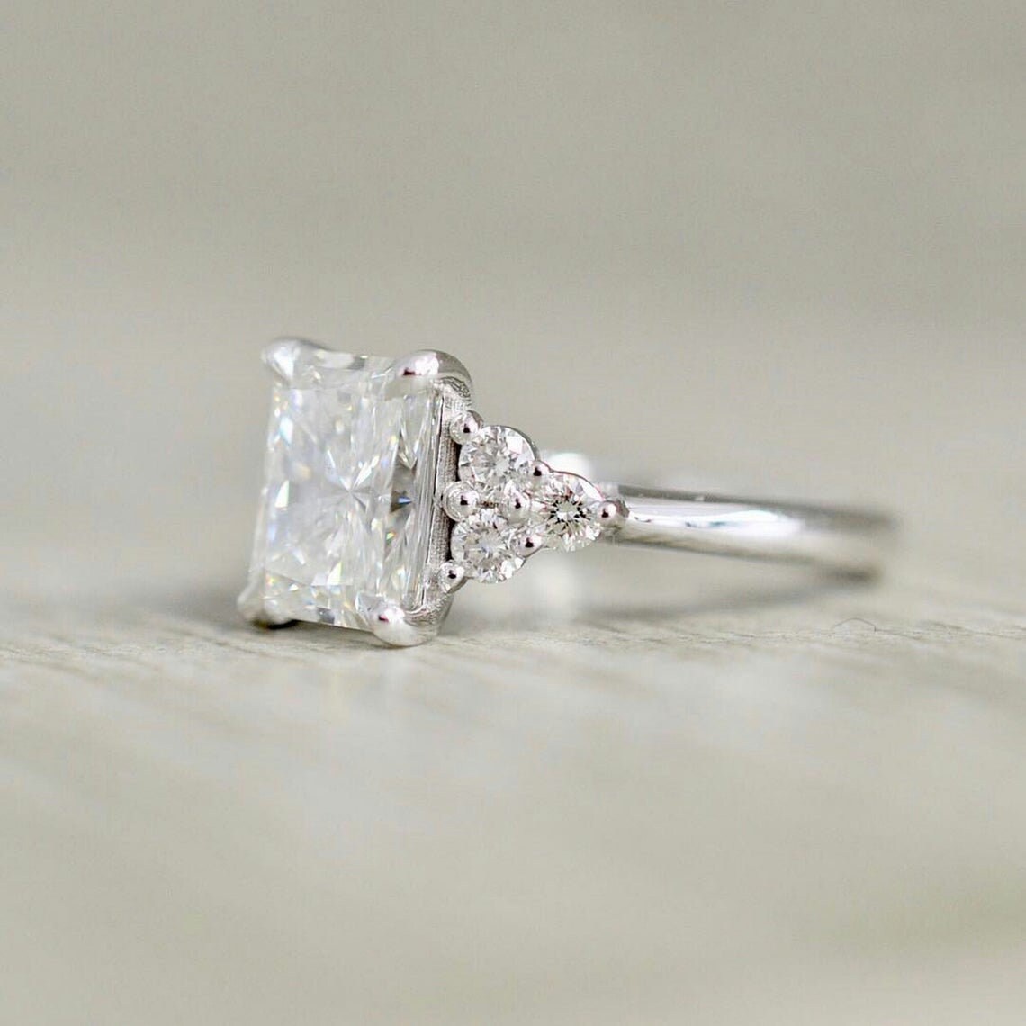 2.5 CT Radiant Cut Engagement Ring Radiant Moissanite | Etsy