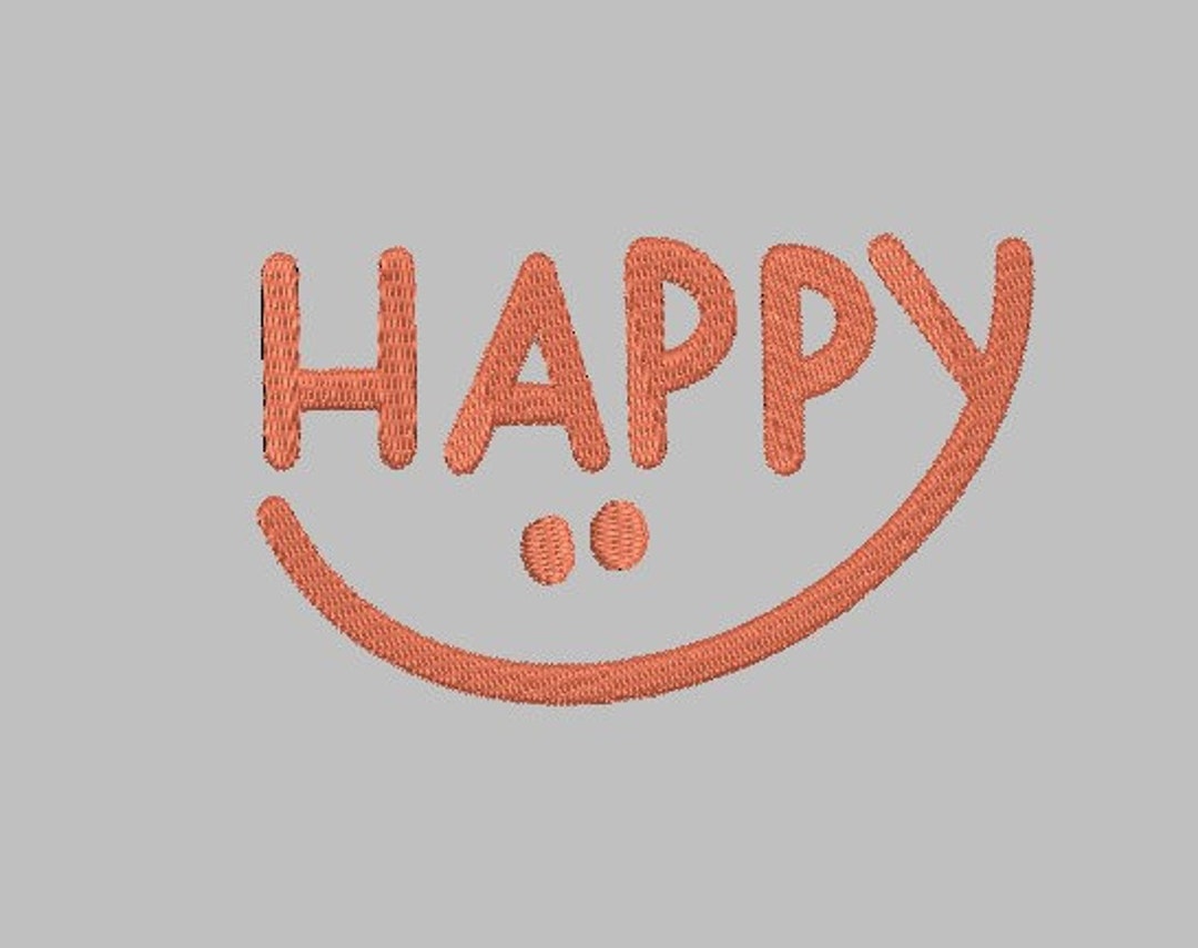 Happy Smiley Face Embroidery Design for Embroidery Machine | Simple ...