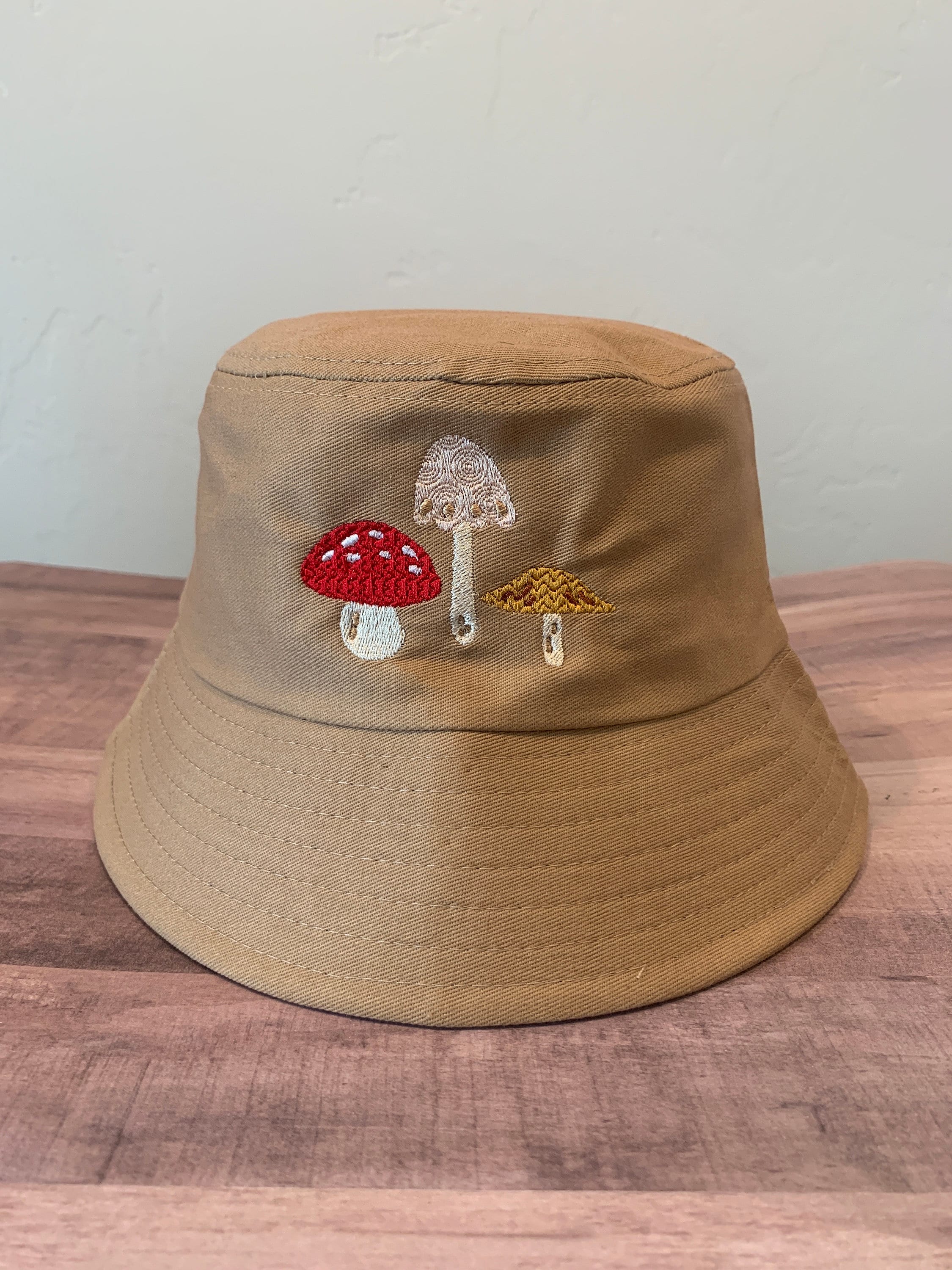 Mushroom Embroidered Bucket Hat Cotton Womens Bucket Hat - Etsy