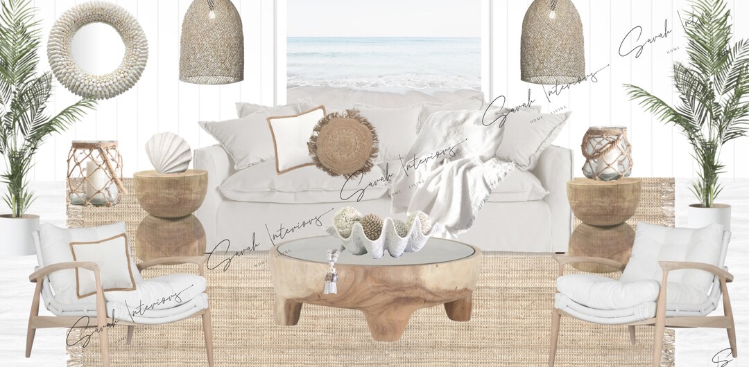 Organic Coastal Package *online Interior Design Package* Living Room ...