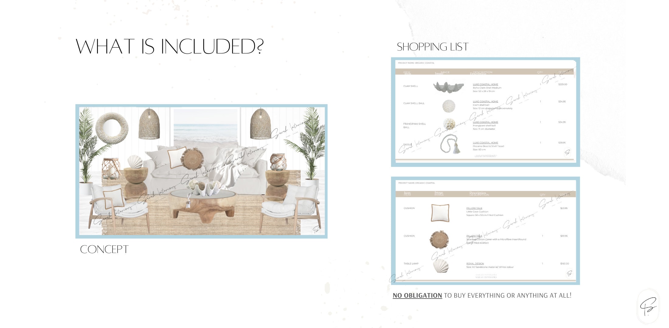 Organic Coastal Package *online Interior Design Package* Living Room ...