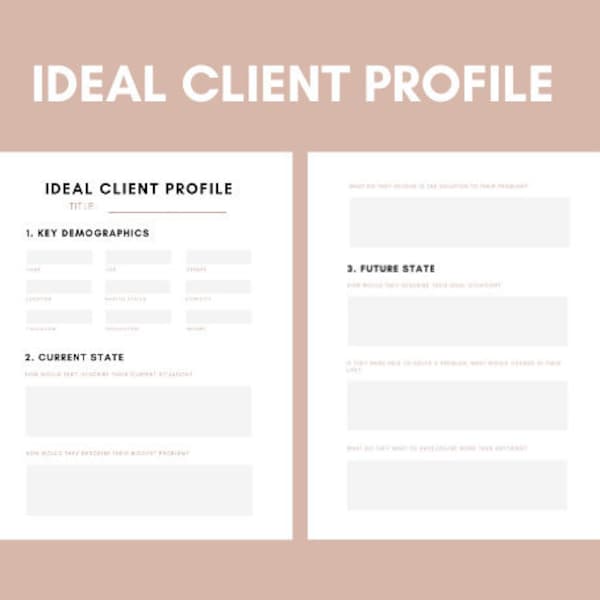 Ideal Client Avatar Worksheet - Etsy