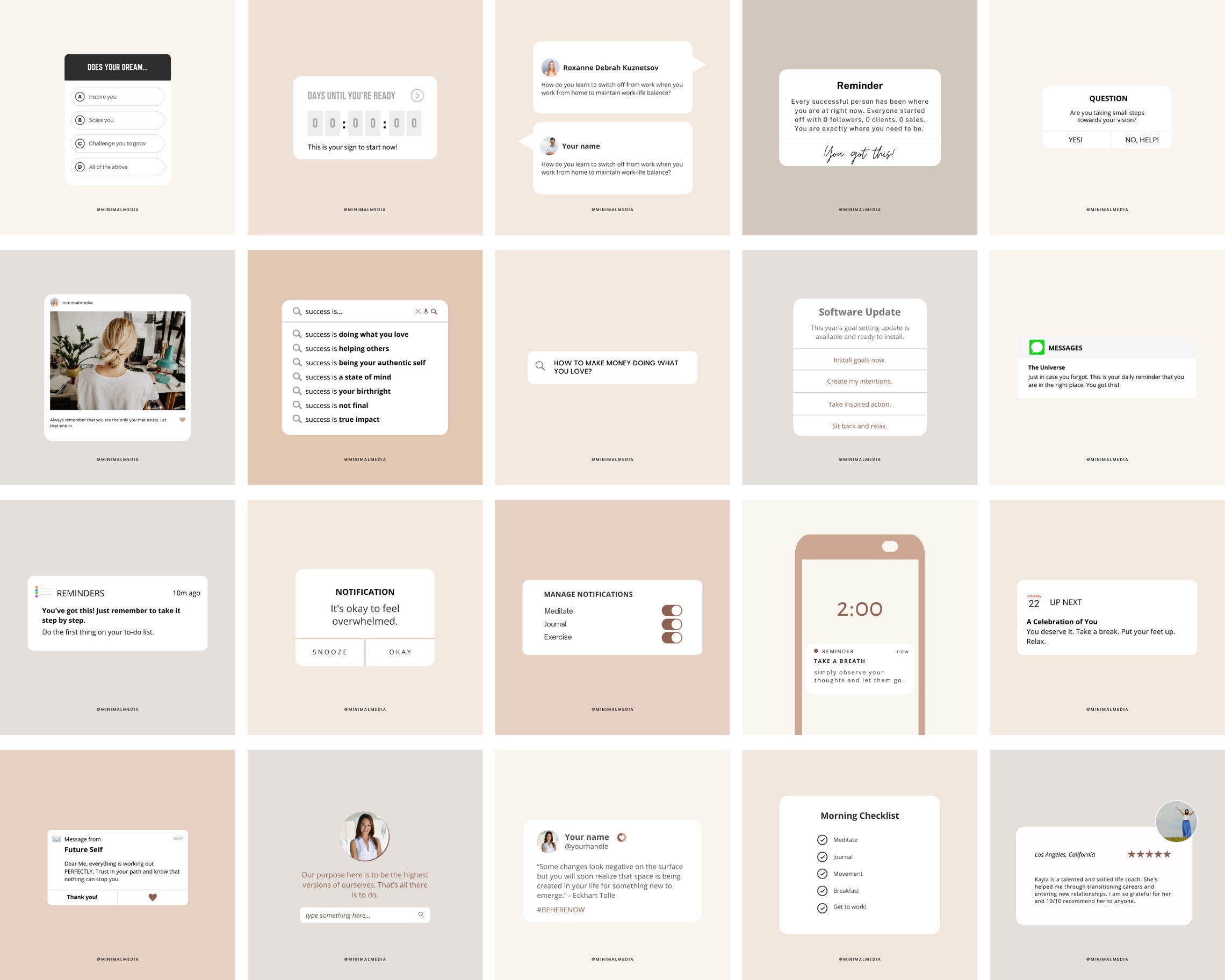 20 CANVA Instagram Post Templates Notification Canva - Etsy