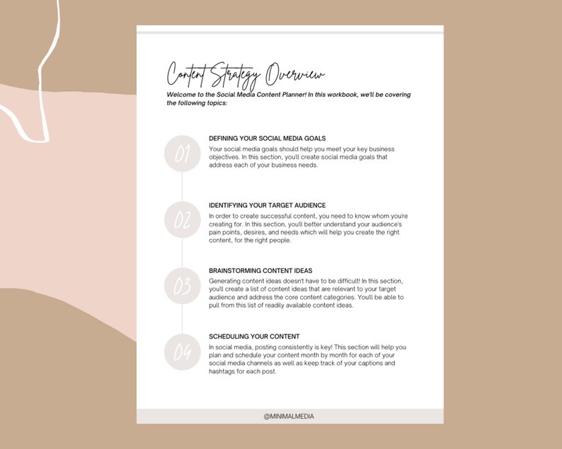 Printable: Social Media Strategy Workbook | Social Media Content ...