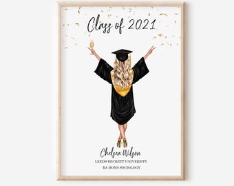 Personalised Graduation Print Custom Portrait Grad Gift - Etsy