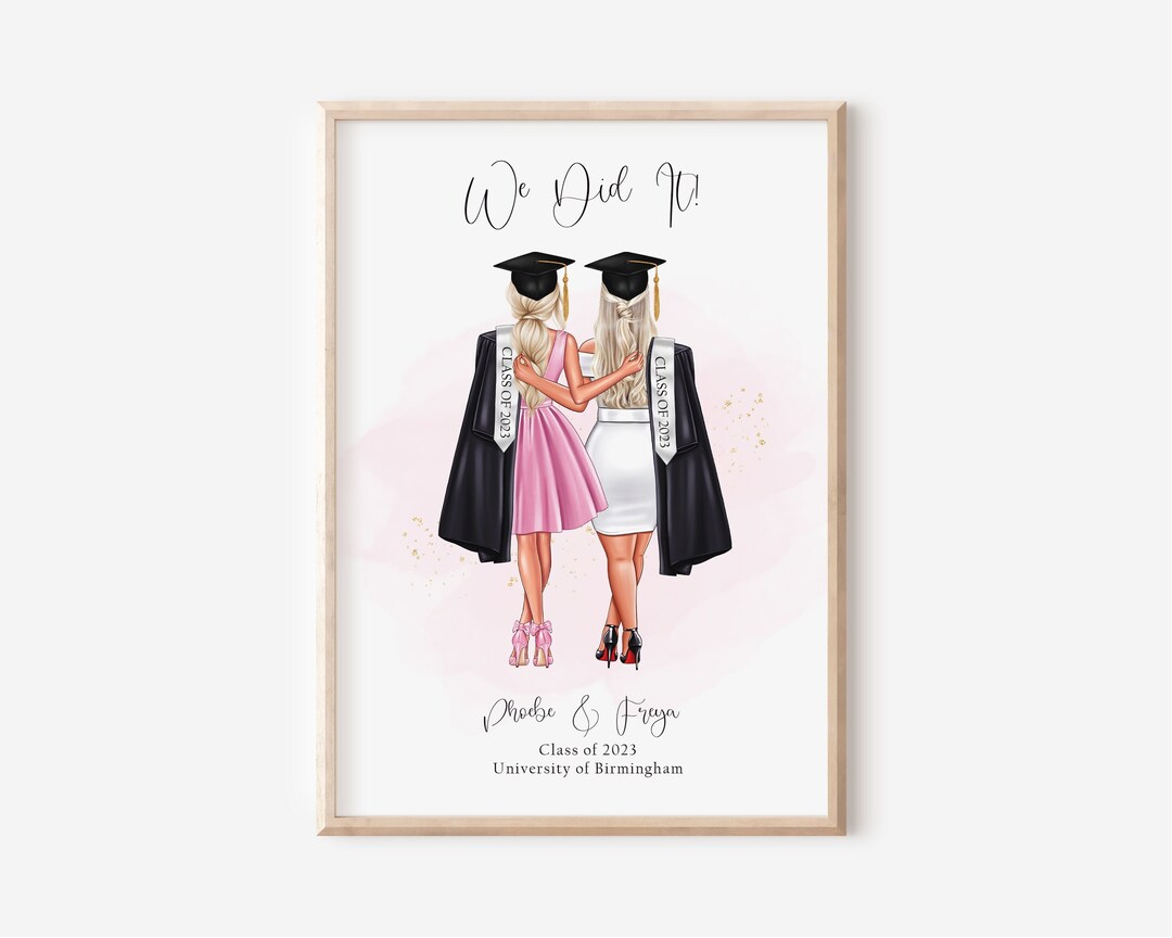 Personalised Graduation Friends Print, Graduation Gift, University ...