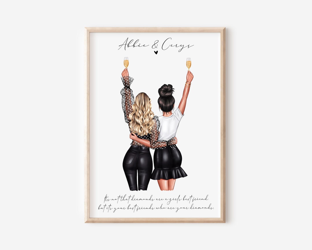 Personalised Best Friend Print, Best Friend Gift, Friendship Gift ...