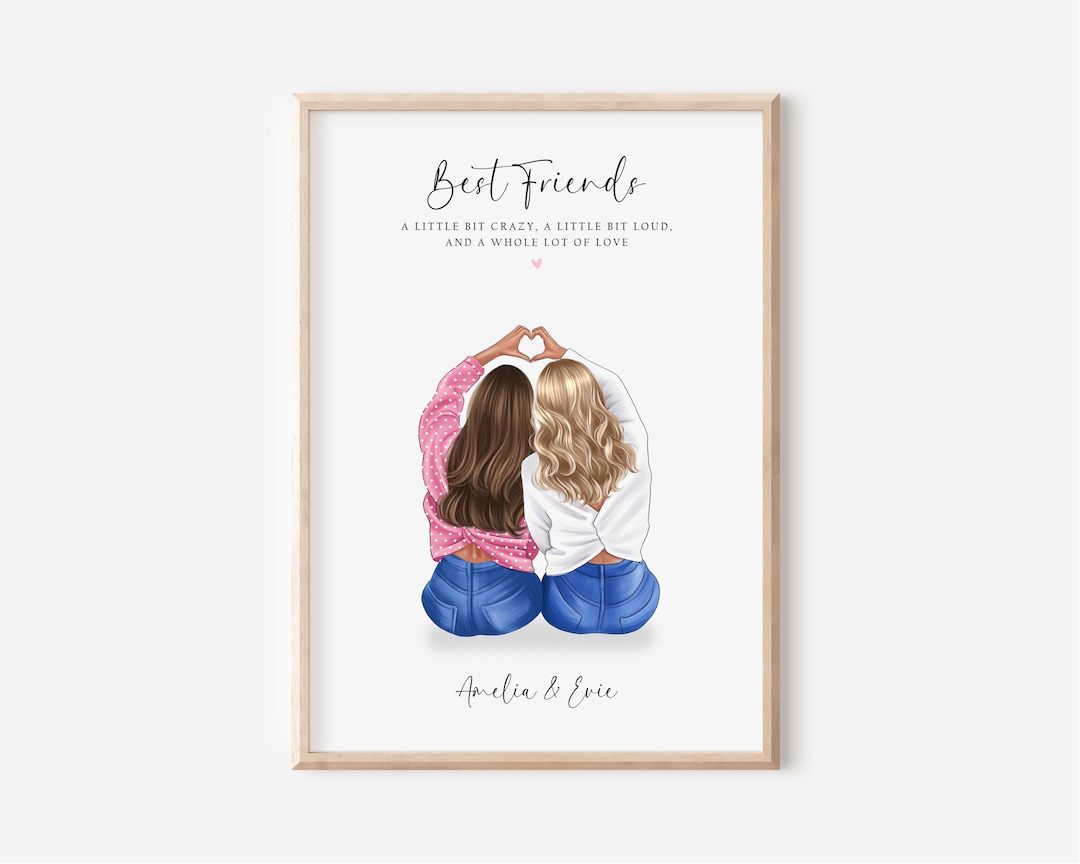 Personalised Best Friend Print, Best Friend Gift, Friendship Gift ...