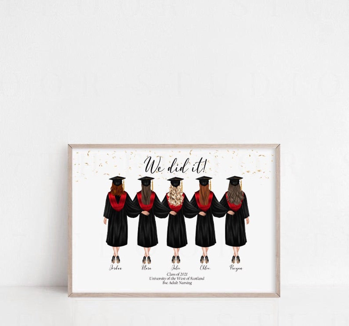 Personalised Graduation Print Graduation Friends Gift - Etsy UK