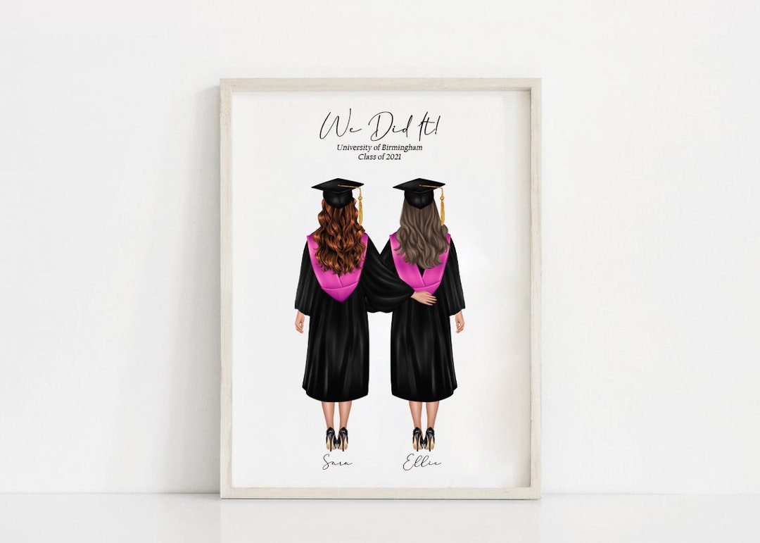 Personalised Graduation Print, Graduation Friends Gift, University ...