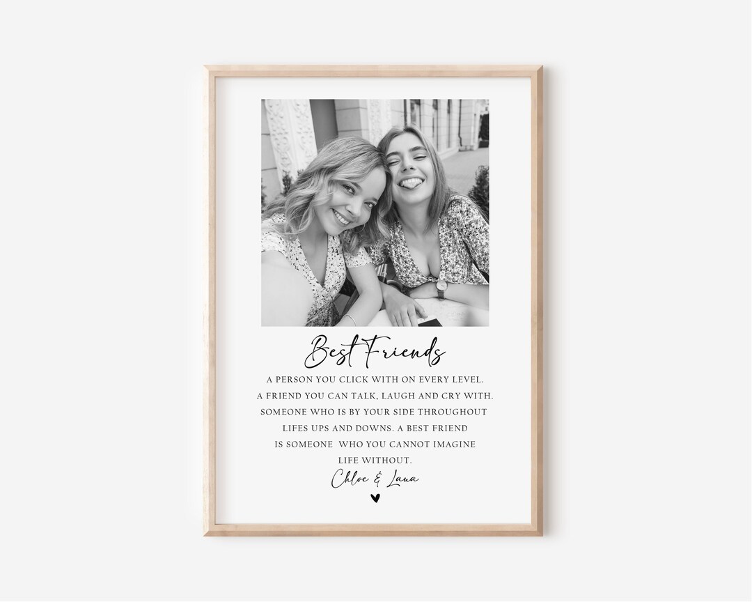 Personalised Best Friend Photo Print, Best Friend Gift, Friendship Gift ...