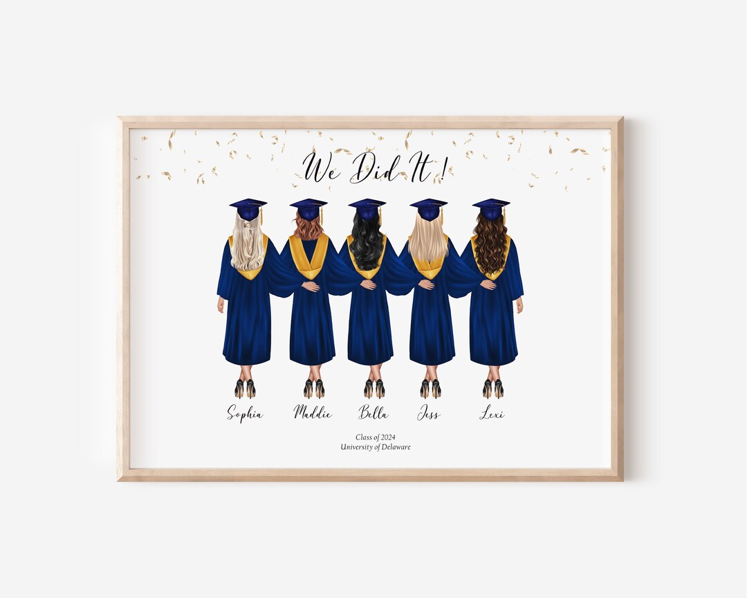 Personalised Graduation Print, Graduation Friends Gift, University ...