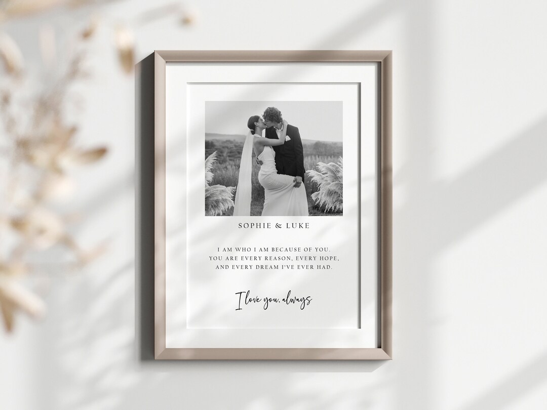 Personalised Couple Photo Print, Wedding Photo Gift, Gift for Partner ...