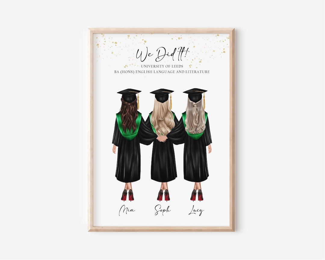 Personalised Graduation Print, Graduation Friends Gift, University ...