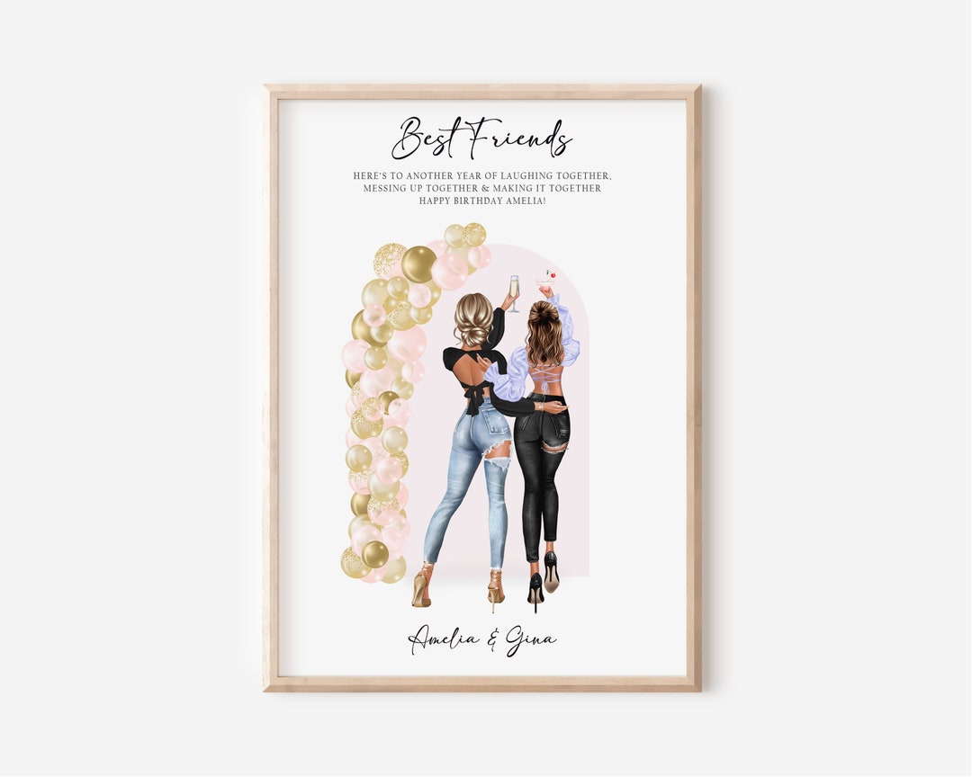 Personalised Best Friend Print, Best Friend Birthday Gift, Friendship ...