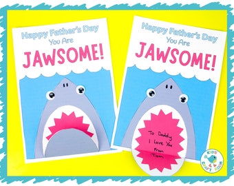 INSTANT DOWNLOAD Father's Day Card Shark Week Boys Coloring Page Card ...