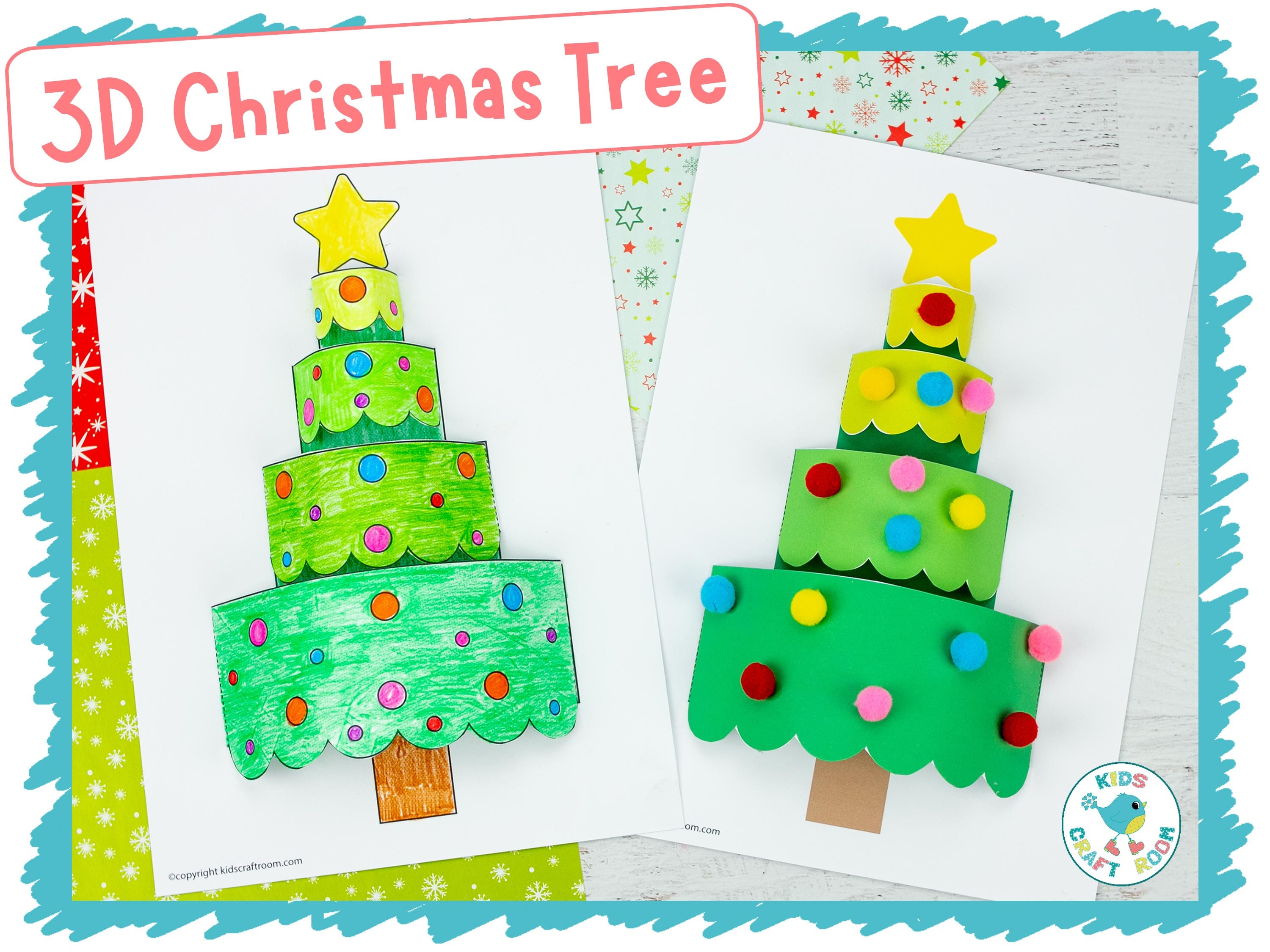 3D Christmas Tree Craft for Kids - Etsy