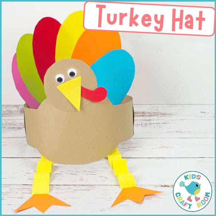 Turkey Hat Craft: Printable Thanksgiving Kids Activity (digital ...