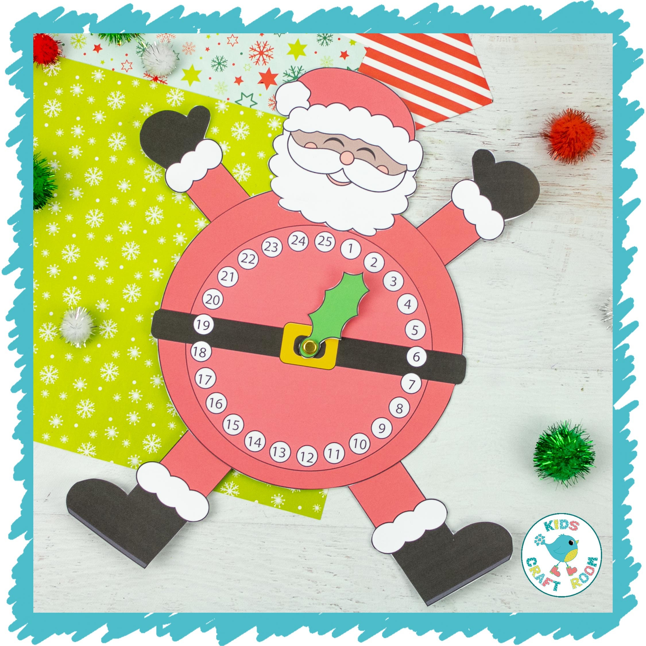 Santa Christmas Countdown Clock - Advent Calendar - Etsy