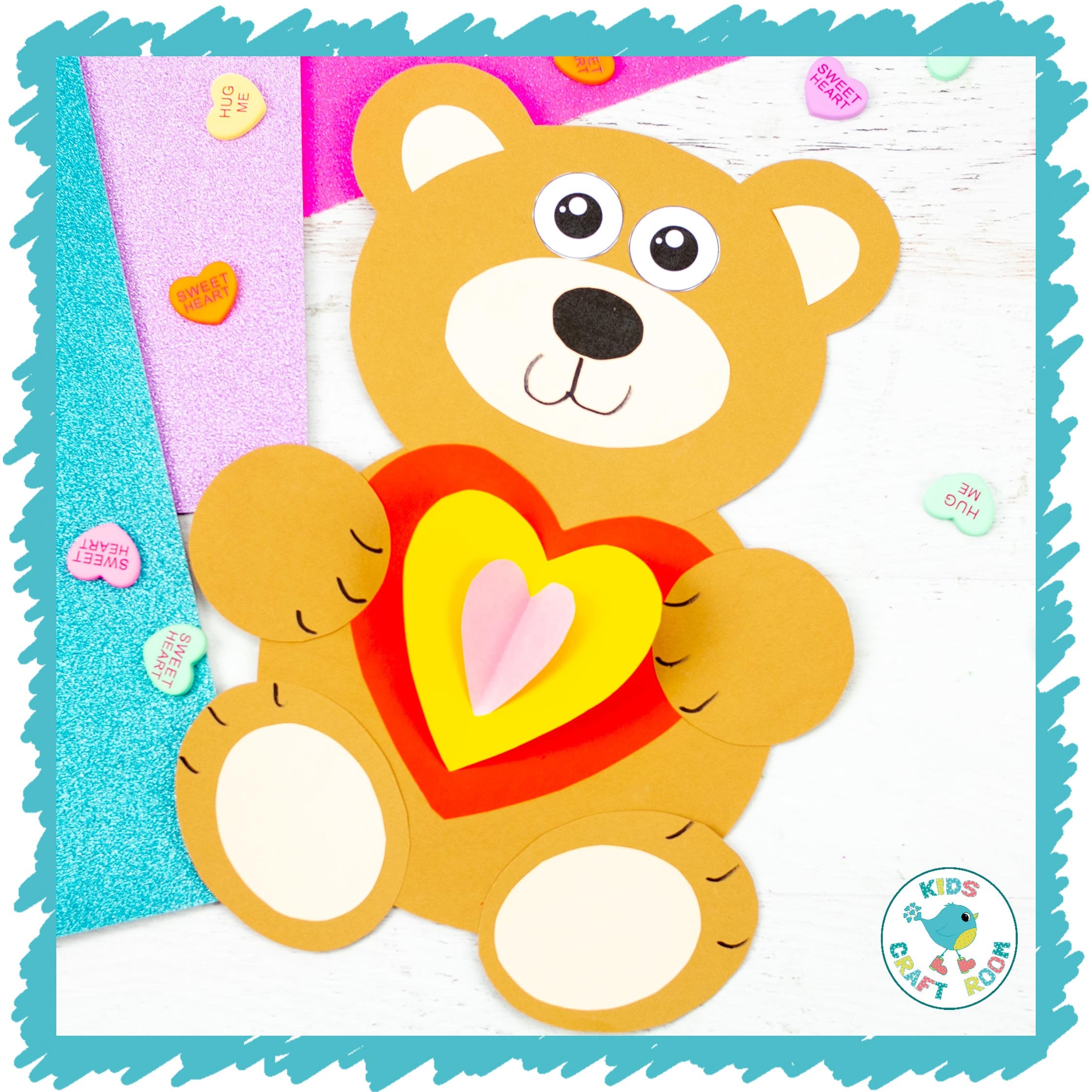 Valentine Bear Craft - Valentine Craft for Kids - Etsy
