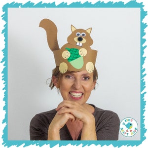 Squirrel Hat Craft Template: Printable Forest Animal Activity (digital ...