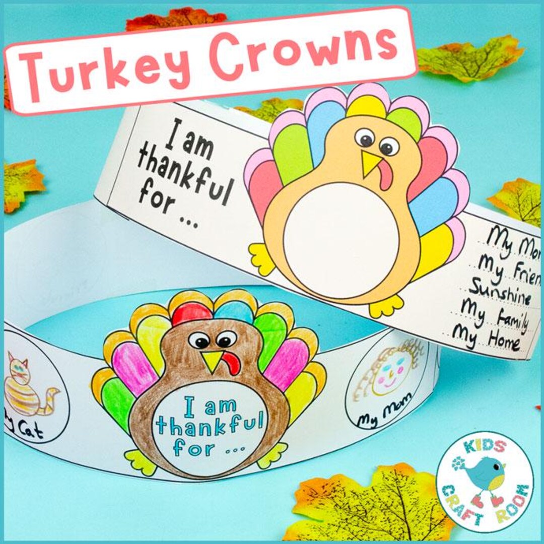 I Am Thankful Turkey Crowns - Etsy