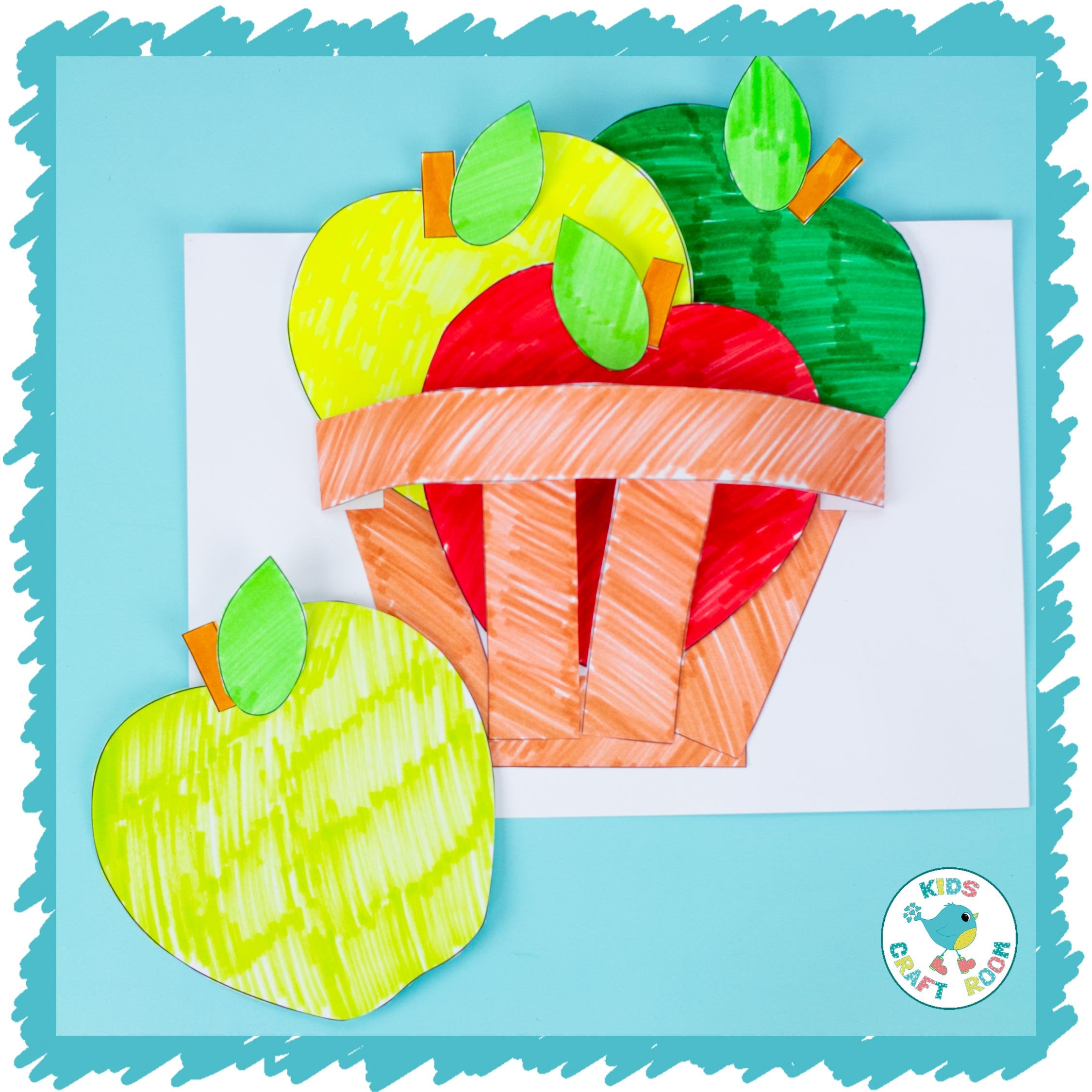 3D Apple Basket Craft for Kids - Etsy