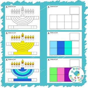 3D Menorah Craft and Hanukkah Cards - Etsy