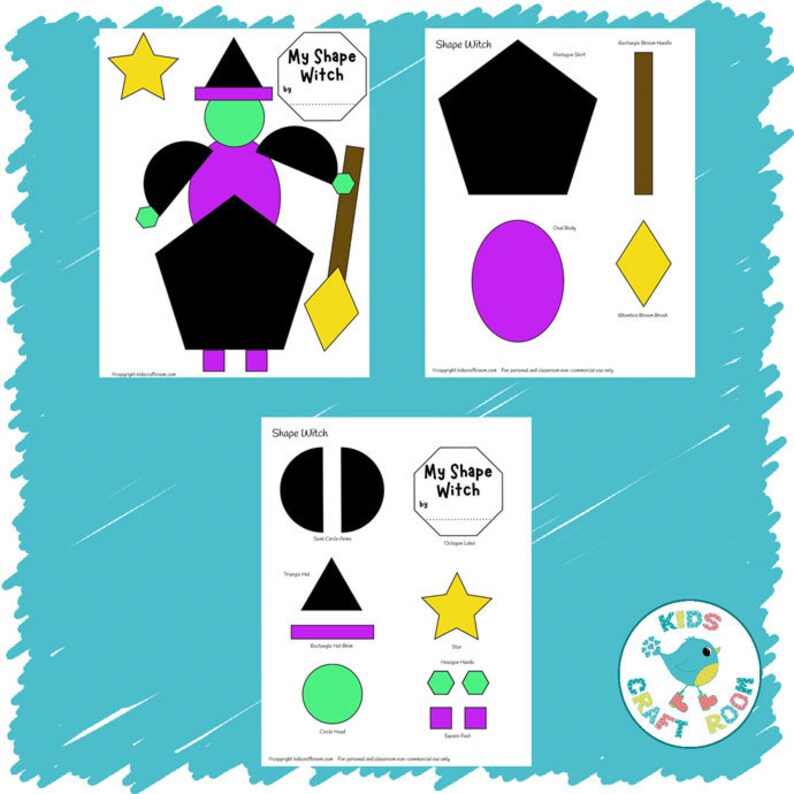Shape Witch Craft: Halloween Shapes Activity (digital Download) - Etsy