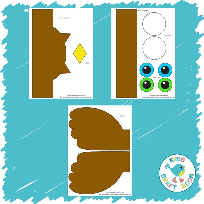 Owl Hat Craft: Kids Cut & Paste Activity (PDF Pattern) - Etsy