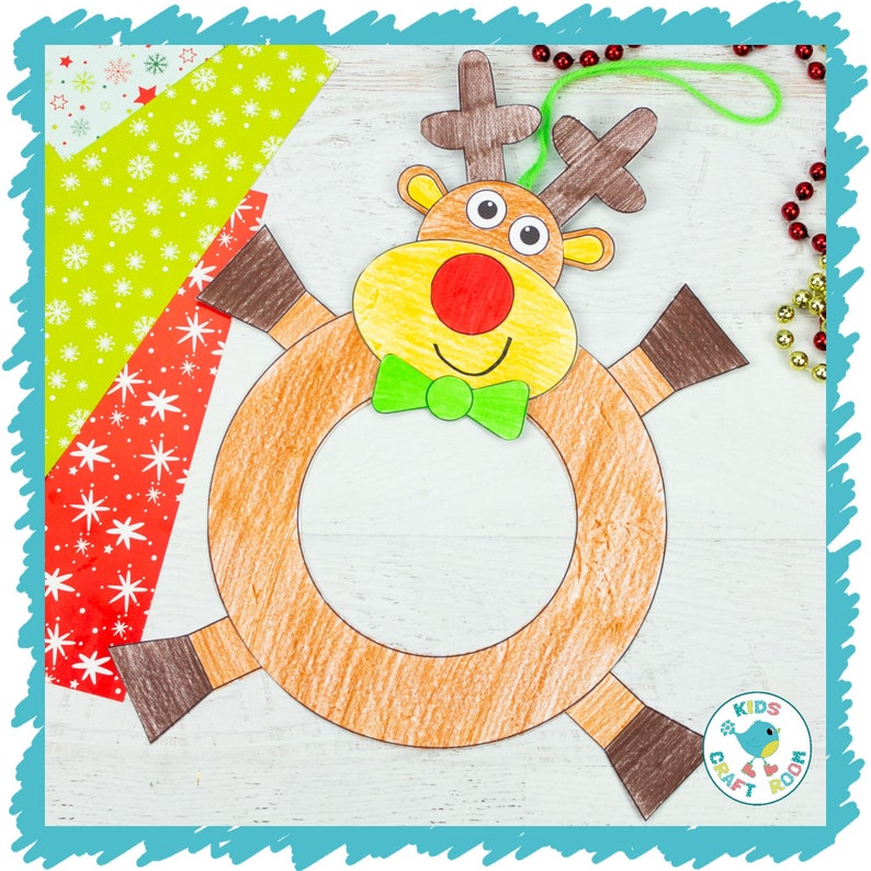 Reindeer Wreath - Christmas Wreath - Reindeer Craft - Christmas Craft ...