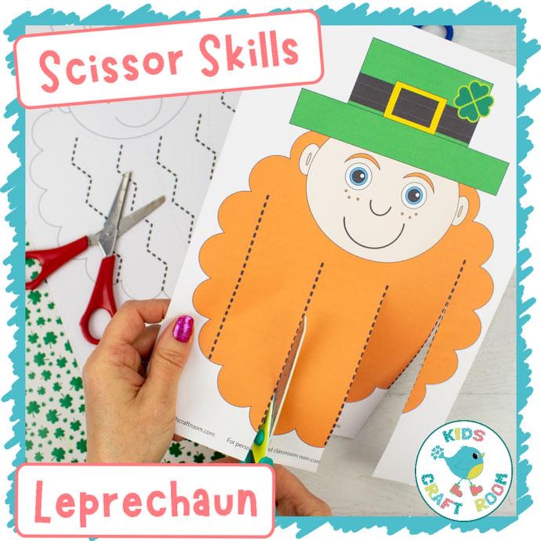 Leprechaun Scissor Skills Activity - Etsy