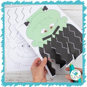 Halloween Scissor Skills - Frankenstein Haircut Worksheets - Etsy