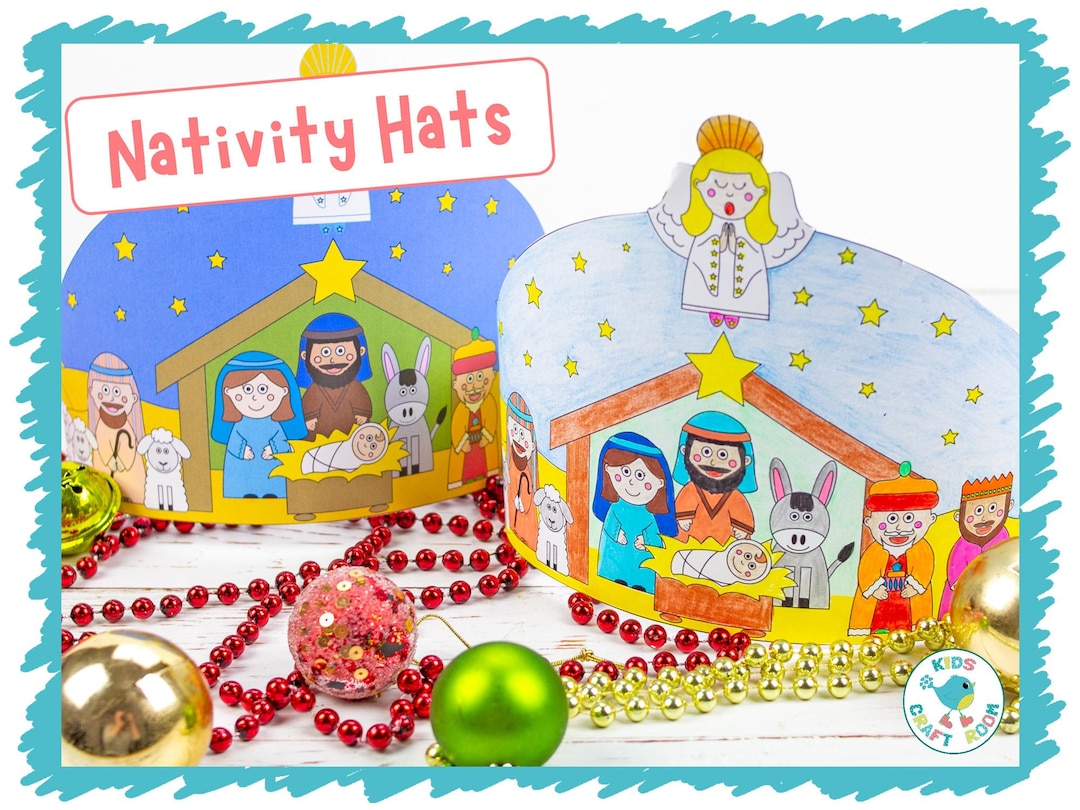 Christmas Nativity Hats (colour and B/W) - Etsy