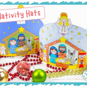 Christmas Nativity Hats (colour and B/W) - Etsy