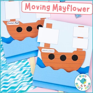 Movable Mayflower Boat Craft: Printable Thanksgiving Activity (PDF) - Etsy