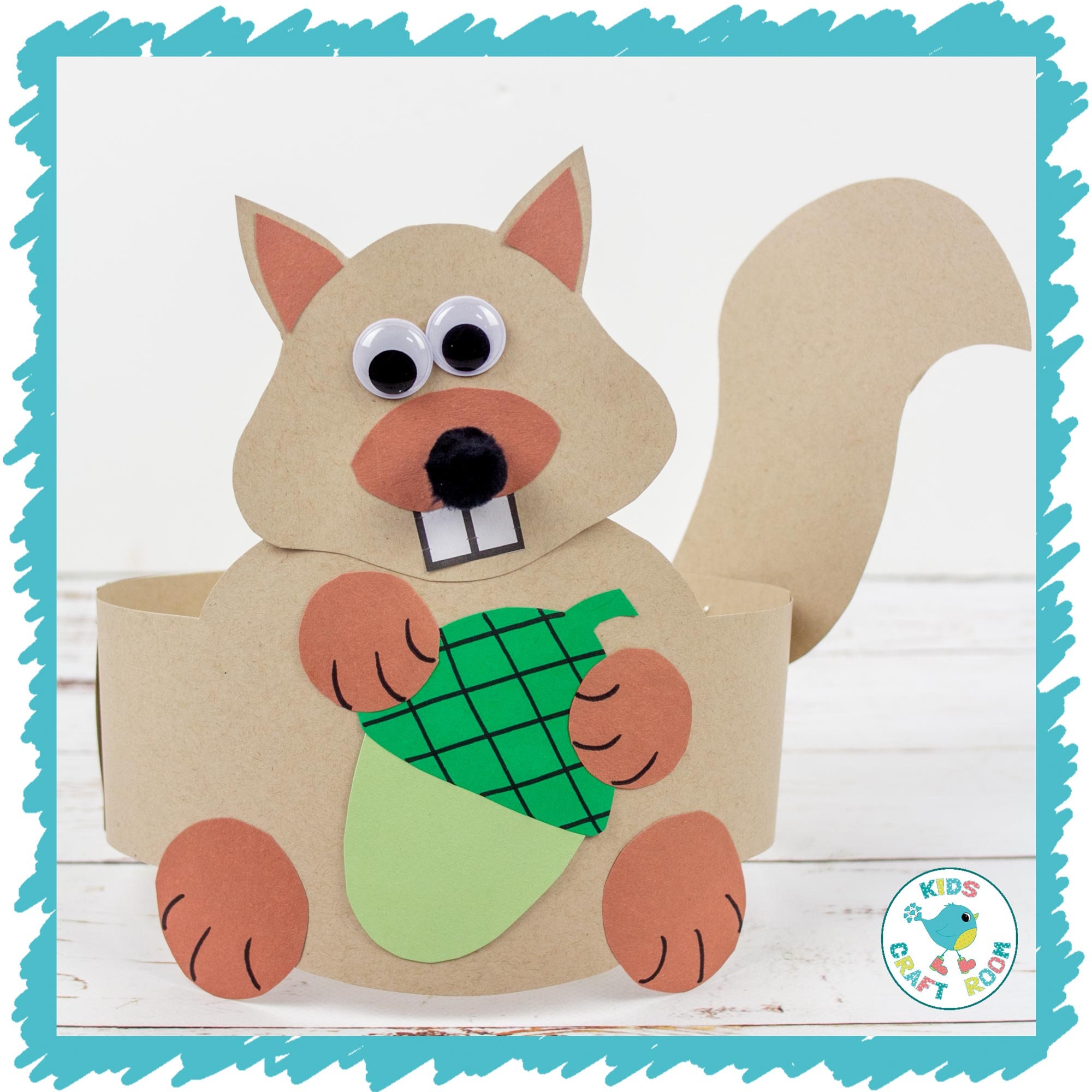Squirrel Hat Craft Template: Printable Forest Animal Activity (digital ...