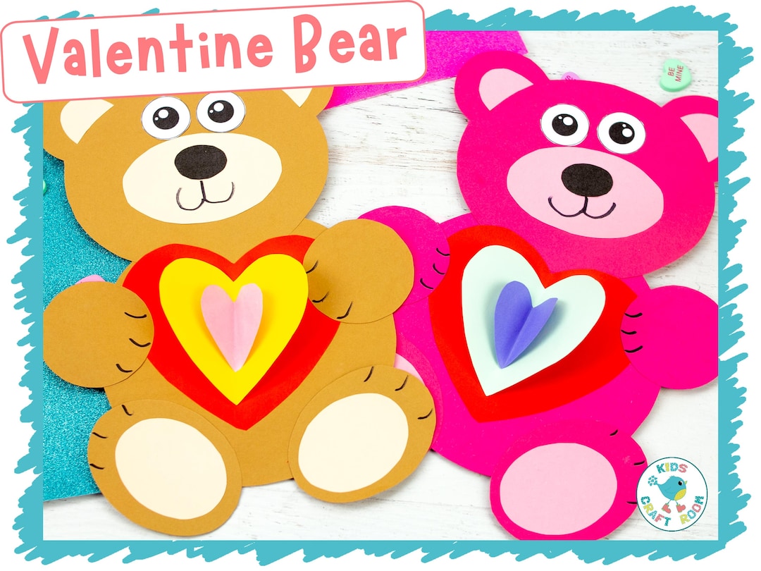 Valentine Bear Craft - Valentine Craft for Kids - Etsy