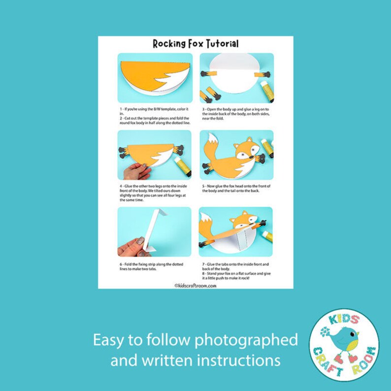 Rocking Fox Craft for Kids - Etsy