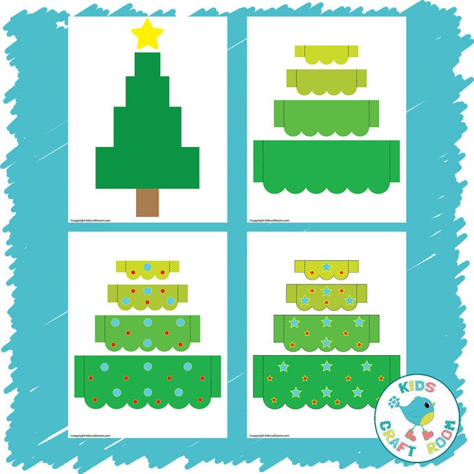 3D Christmas Tree Craft for Kids - Etsy
