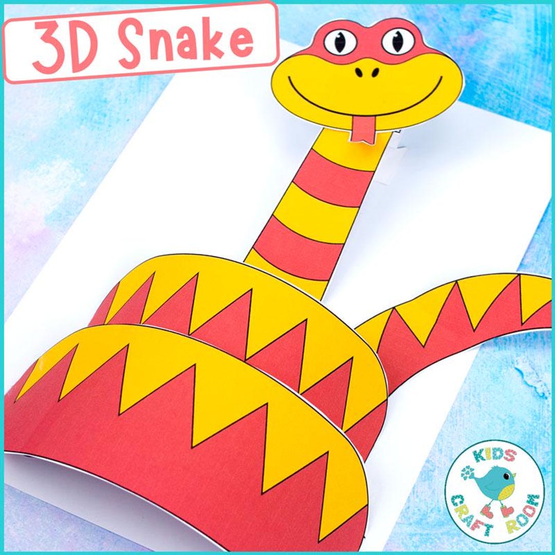 3D Snake Craft: Printable Reptile Activity (digital Download) - Etsy