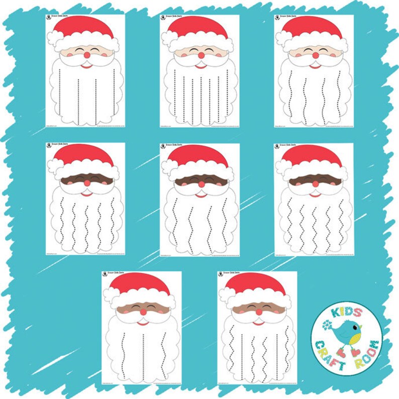 Santa Beard Scissor Skills Christmas Activity - Etsy